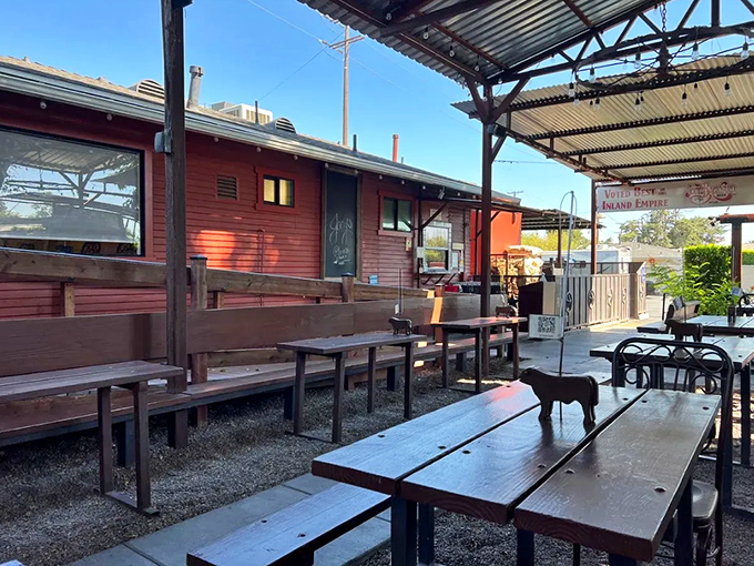 Picnic tables under open skies—because some barbecue moments are too good to be contained by four walls, especially in sunny Southern California.