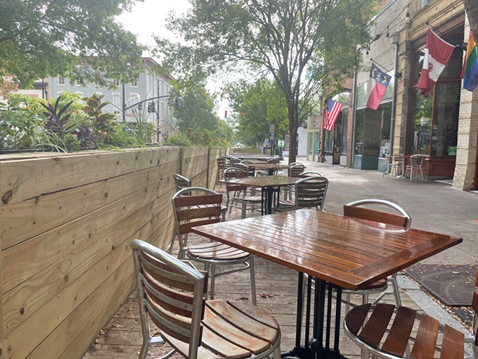 Outdoor seating that lets you enjoy your breakfast with a side of people-watching and fresh air – urban dining at its most civilized.