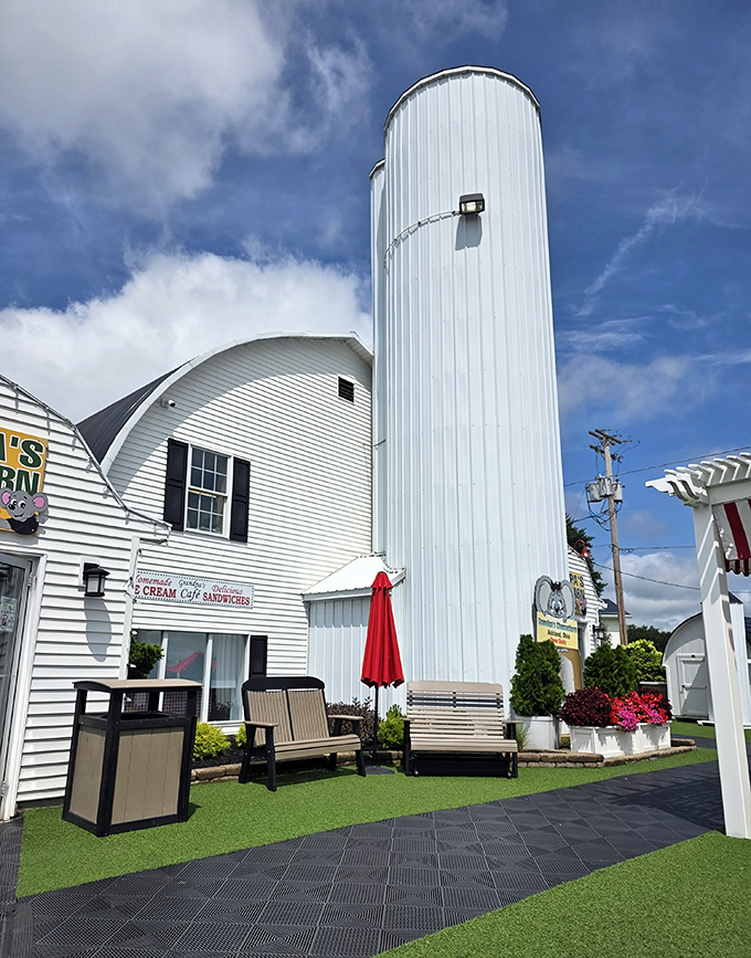 The outdoor seating area isn't just charming—it's strategic. You'll need somewhere to recover from your cheese-induced euphoria before driving home.