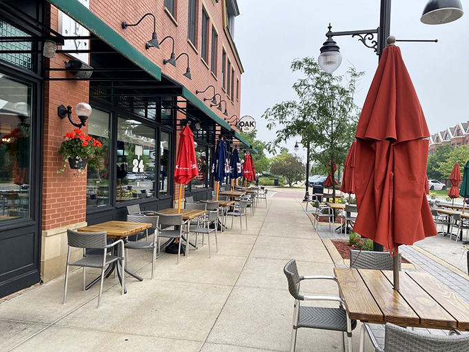 The outdoor seating area isn't just pandemic-practical—it's the perfect stage for people-watching while debating whether to order dessert (spoiler alert: you should).
