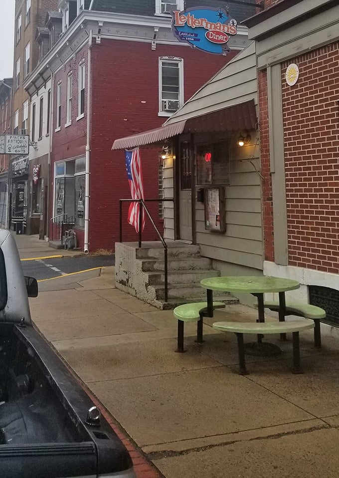 Outdoor seating where the Pennsylvania morning air adds that special ingredient no kitchen can provide—a perfect complement to coffee and conversation.
