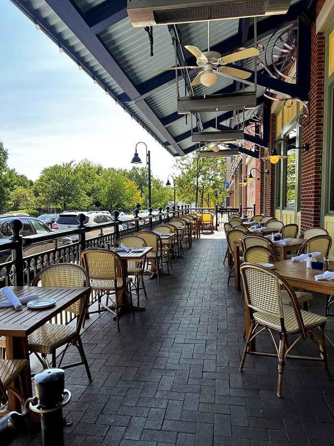 The outdoor patio – where fresh air, people-watching, and seafood create the perfect trifecta for pretending you're actually seaside.