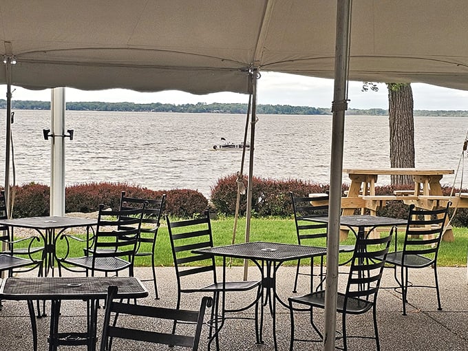 Outdoor seating that turns every meal into a lakeside event. Some restaurants have a view; this one has a perspective on what dining should be.