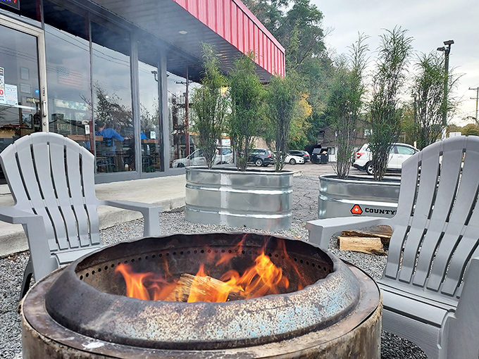 Fire pits and Adirondack chairs: where barbecue comas meet outdoor relaxation. Resistance is futile, just surrender to the experience.