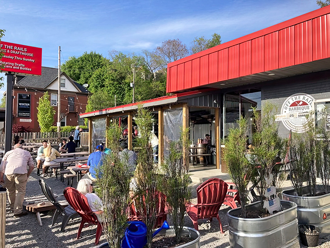 The outdoor setup proves that sometimes the best dining rooms come without walls, just sunshine and good vibes.