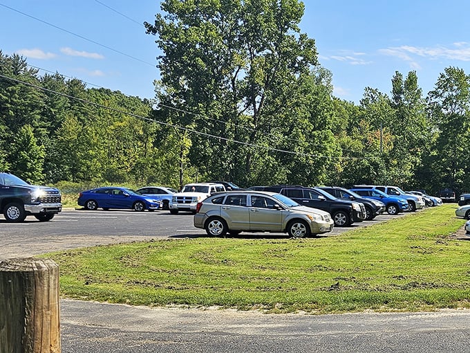 The parking lot – where adventures begin and end, and where on busy summer days, finding a spot becomes its own Indiana Jones-worthy quest.