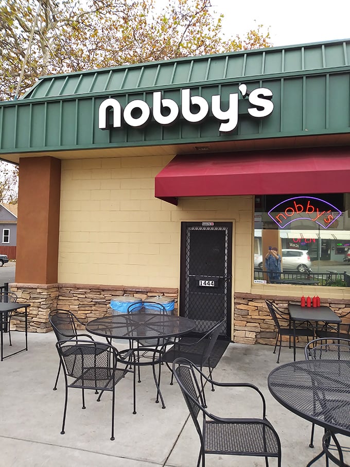 Al fresco dining, Nobby's style. These patio tables offer fresh air and the perfect spot to contemplate how something so simple can taste so extraordinary.