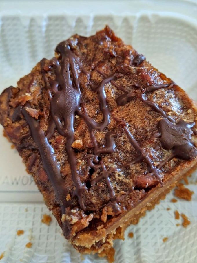 That pecan bar represents the sweet finale every great meal deserves – pure indulgence in dessert form.