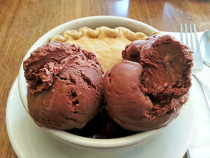 Pie à la mode—where the warm-cold contrast creates a temperature tango in your mouth and makes you question why you'd ever skip dessert.