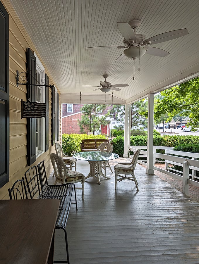A porch made for sweet tea and watching the world go by. Time moves differently here—specifically, about half the speed.