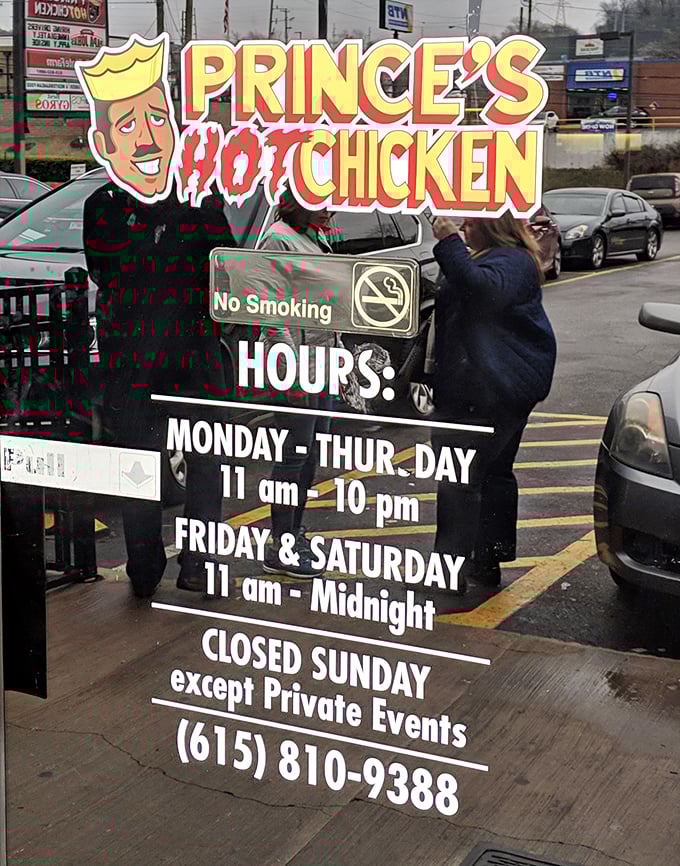 Operating hours posted like a challenge: "We're open until midnight on weekends because some cravings can't wait for daylight."