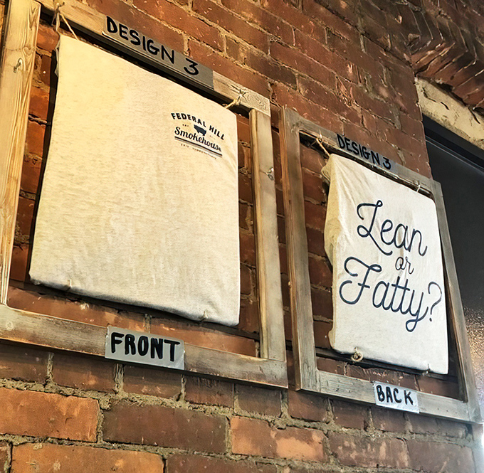 "Lean or Fatty?"—the existential question of brisket lovers everywhere. The shirt that separates barbecue tourists from true believers.