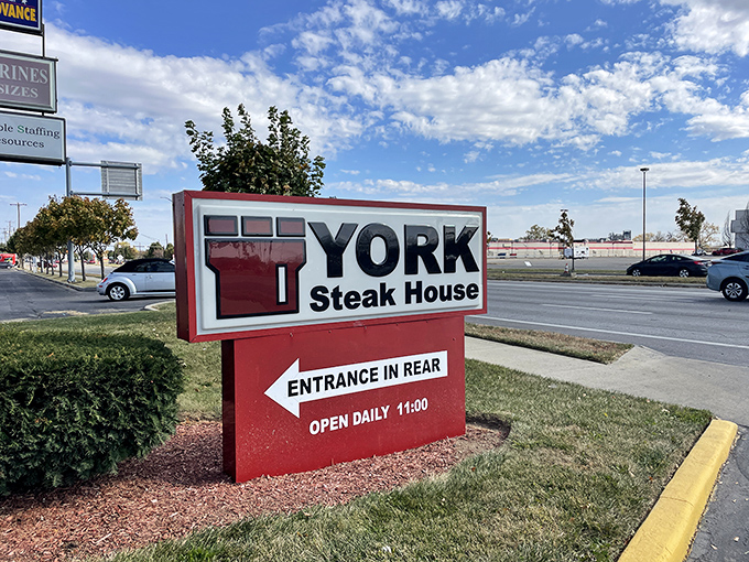 Bold signage that doesn't oversell or underdeliver—York Steak House lets their exceptional food do all the talking.