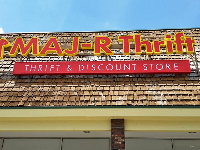 The sign that promises adventure within. Those red letters aren't just a logo—they're an invitation to discover.