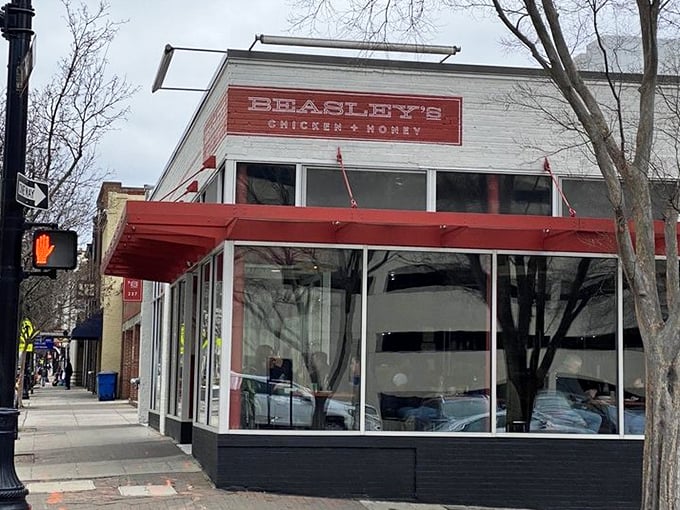 Winter doesn't stop the faithful – this corner location has become a pilgrimage site for chicken lovers.