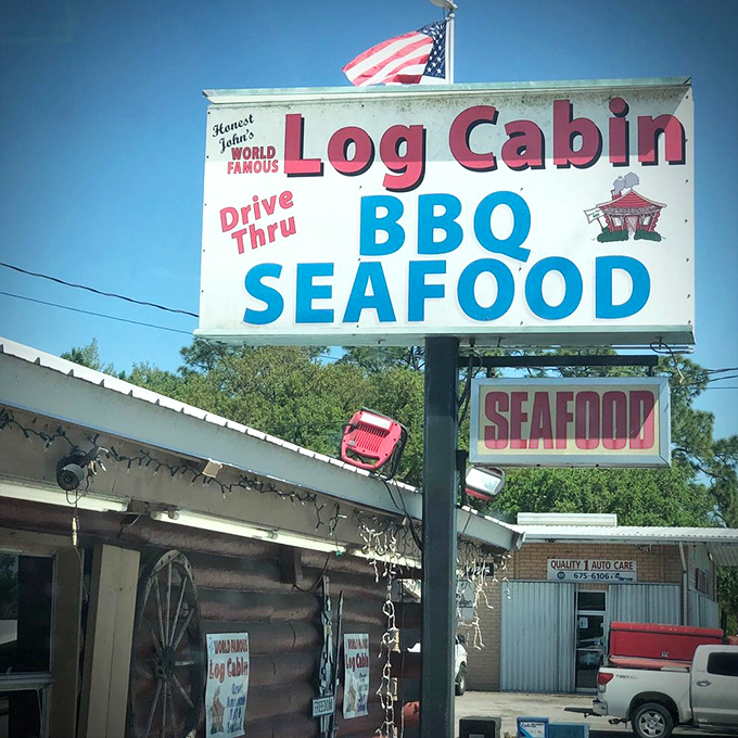 The roadside sign that's guided hungry travelers to BBQ salvation for decades – part landmark, part promise of the smoky delights that await inside.
