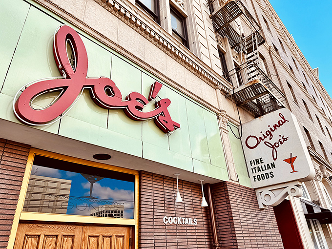 That vintage signage doesn't just mark a restaurant—it's a time portal to when dining out was an event and neon was the language of hospitality.