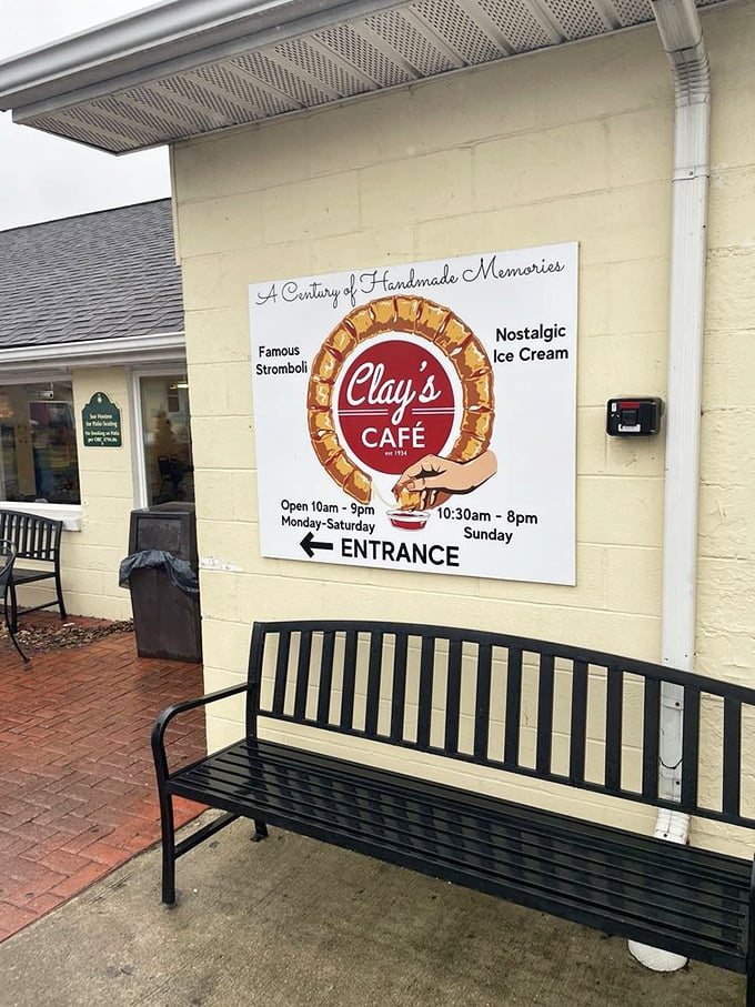 "A Century of Handmade Memories" promises the sign, with "Famous Stromboli" getting top billing—a claim that's backed up by every bite.