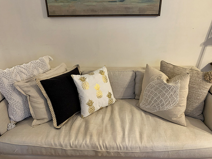 Throw pillows that could instantly transform any couch from "meh" to magazine-worthy—including that pineapple print that screams "I have personality!"