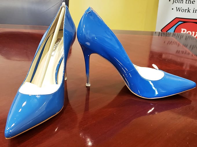 Cinderella never had it so good. These electric blue stilettos are waiting for their fairy tale ending—or just a fun night out.