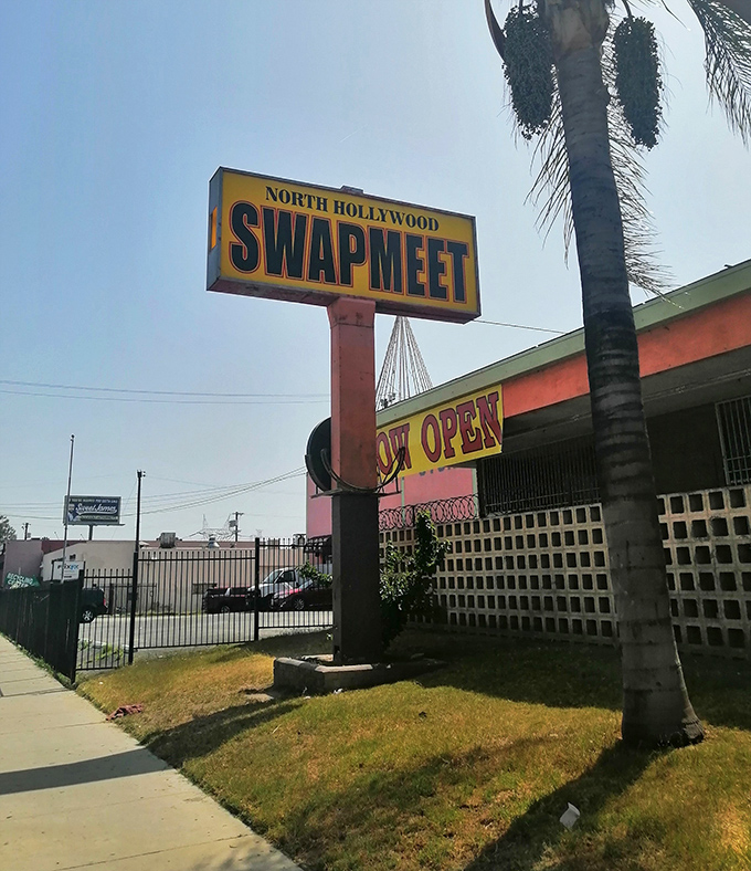 The iconic sign stands tall against the California sky. Like a retail lighthouse guiding bargain-seekers safely to shore—if the shore were filled with incredible deals.
