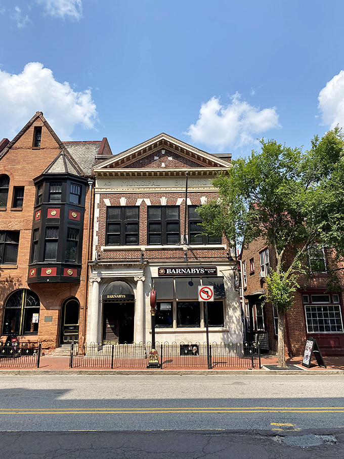 Barnaby's historic façade basks in Pennsylvania sunshine, promising good times and better food to all who cross its threshold.