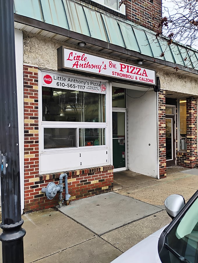 Little Anthony's modest exterior and classic signage have guided hungry pizza pilgrims to this Media landmark for years.