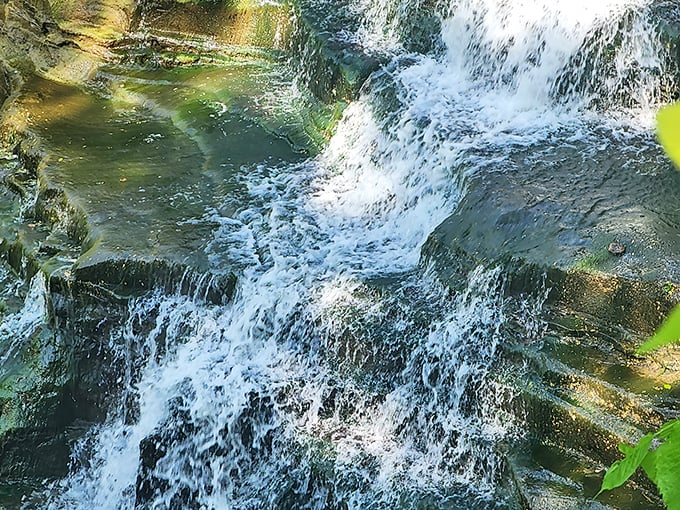 Up close, the water reveals its personality—playful, persistent, and powerful. Each droplet on a journey it's been making since dinosaurs roamed Ohio.