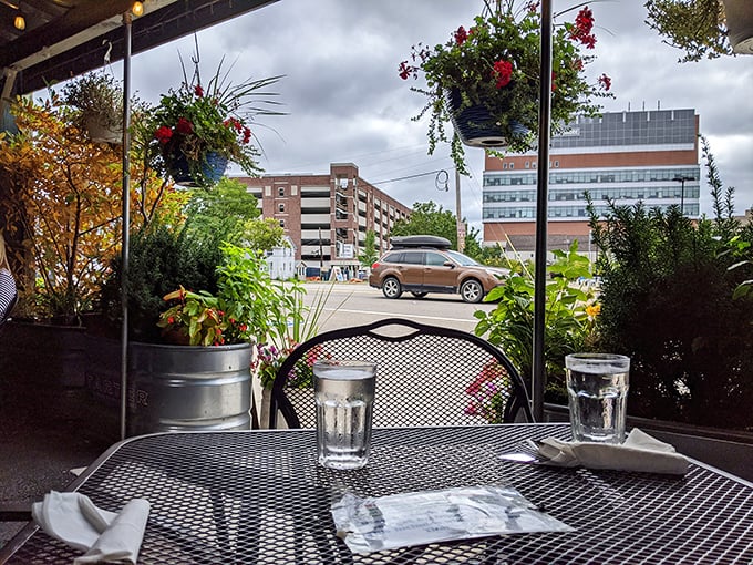 A table with a view—the outdoor seating offers a glimpse of Ann Arbor life passing by while you savor every bite.