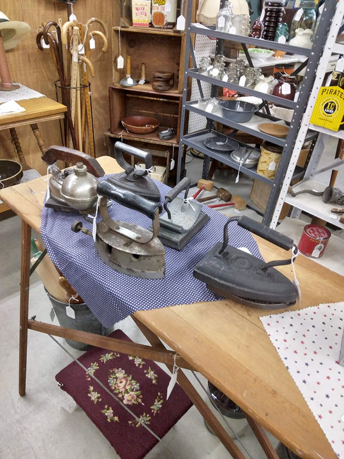 These cast iron relics from laundry days past make today's wrinkle-release setting seem like pure magic. Grandmother's biceps weren't from the gym—they came from pressing Sunday clothes.