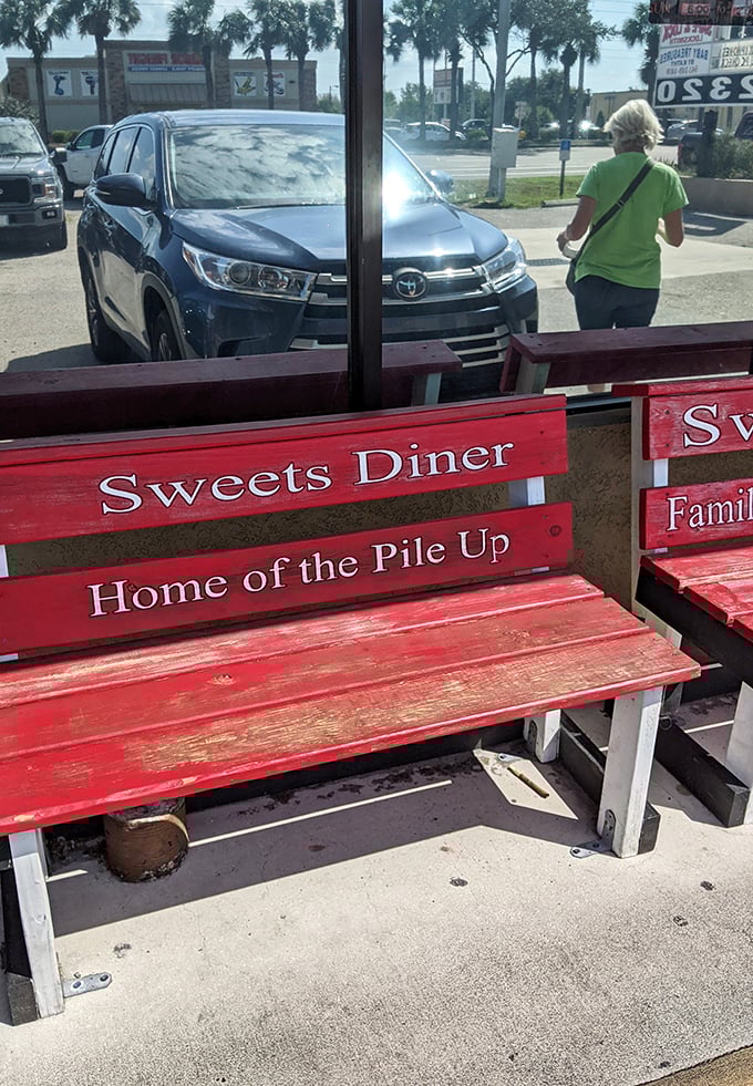 "Home of the Pile Up" isn't just painted on a bench—it's written on the hearts of breakfast enthusiasts throughout Southwest Florida.