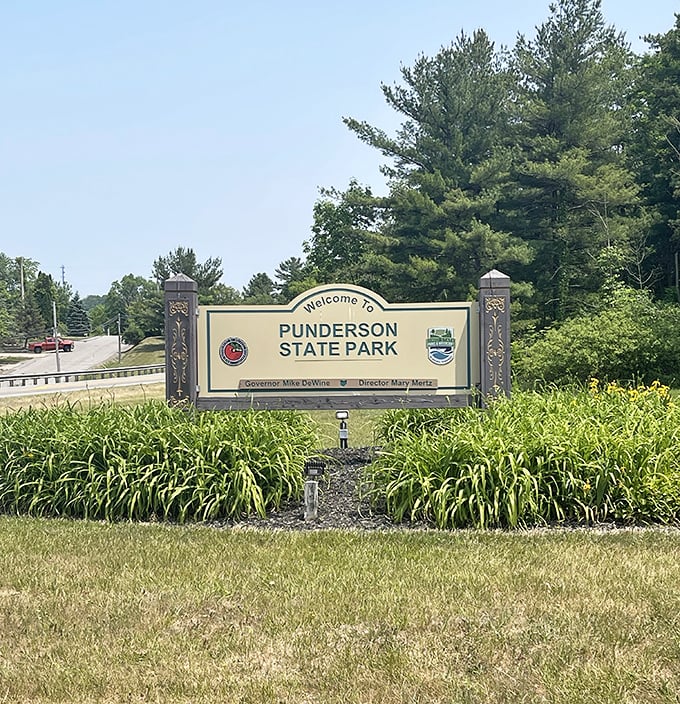 The welcome sign that promises adventure beyond. Like the opening credits to your own personal nature documentary.
