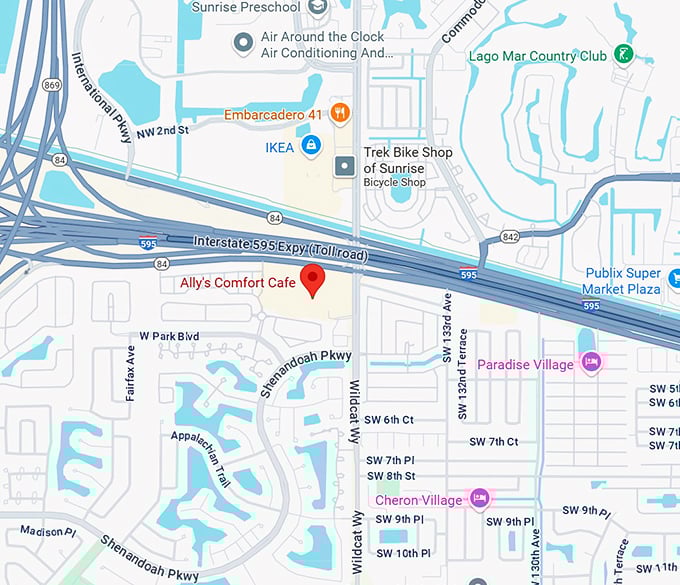 16. ally's comfort cafe map