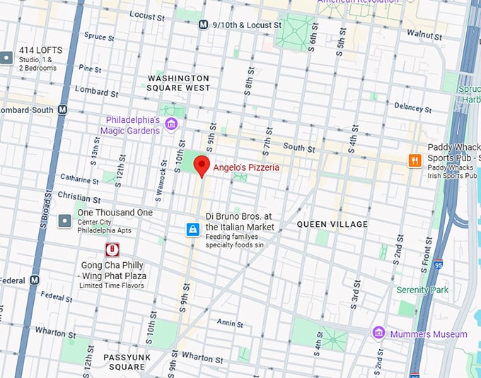 16. angelo's pizzeria map