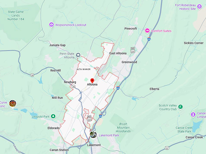 16. atloona pa map