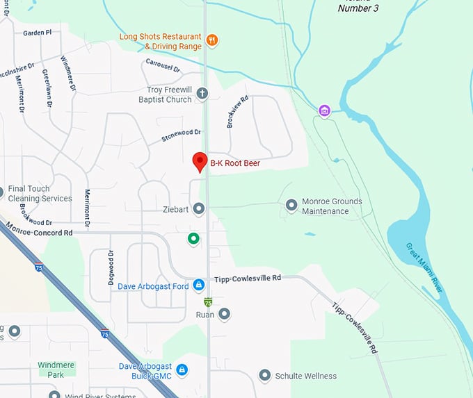 16. b k root beer map