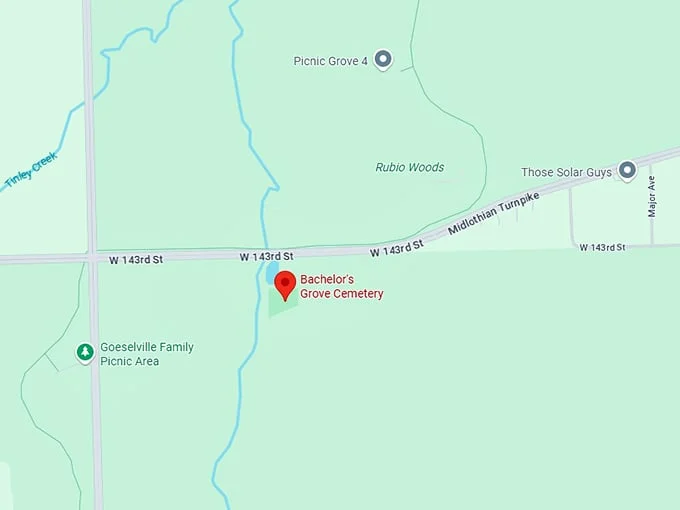 16. bachelor's grove cemetery map