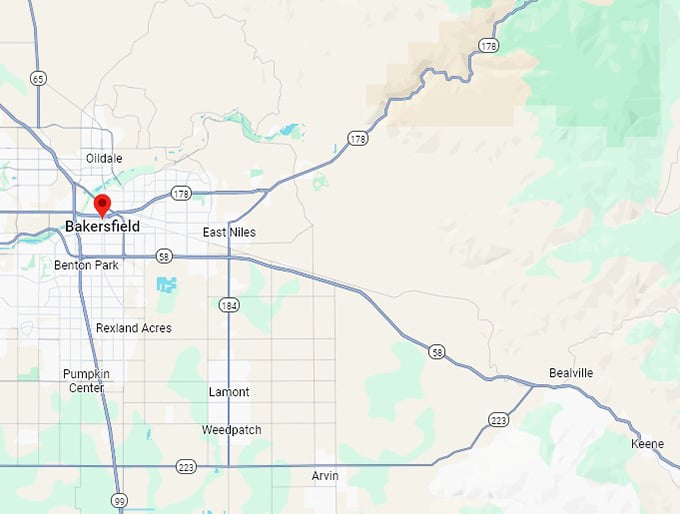 16. bakersfield map