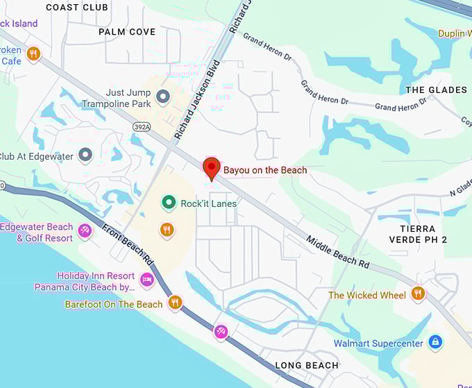 16. bayou on the beach map