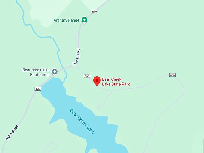 16. bear creek lake state park map