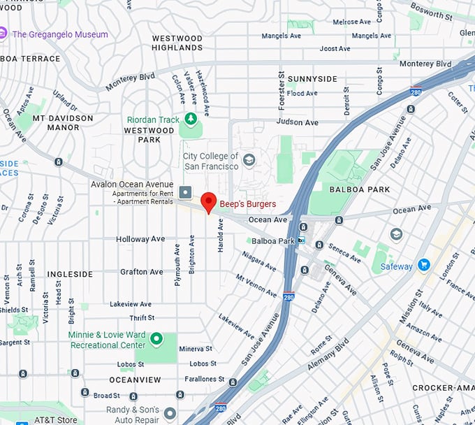 16. beep's burgers map