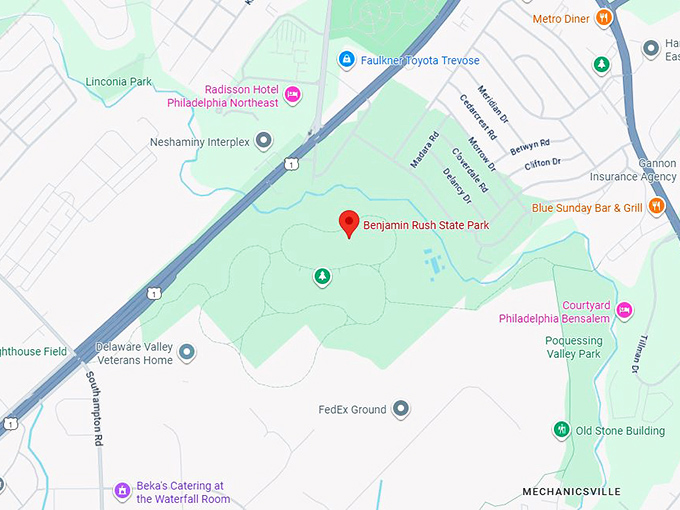 16. benjamin rush state park map