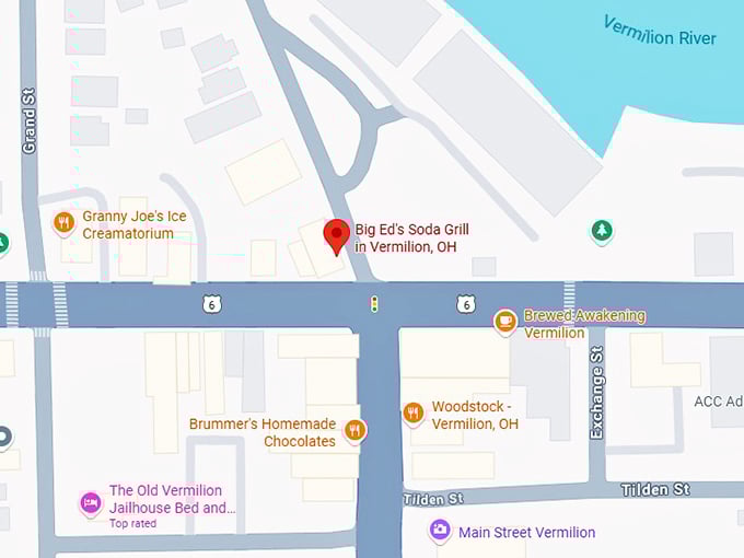 16. big ed's soda grill in vermilion, oh map