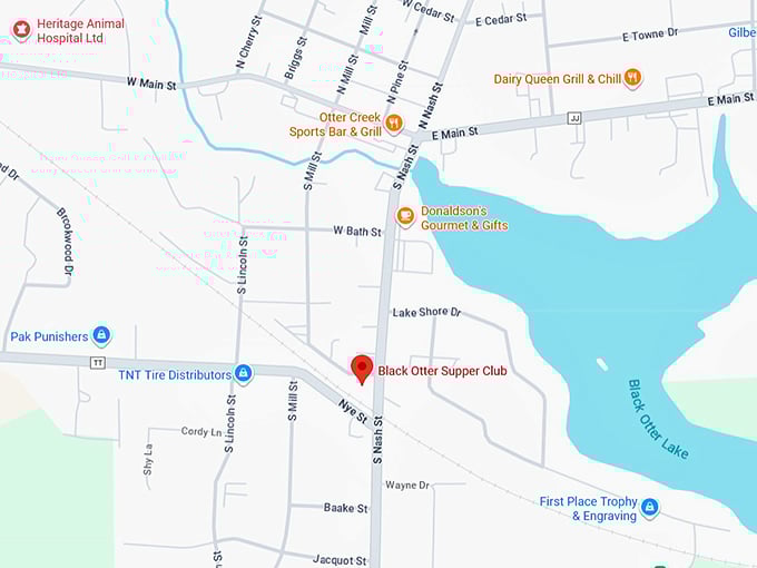 16. black otter supper club map