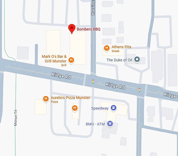 16. bombers bbq map