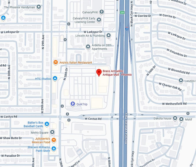 16. brass armadillo antique mall phoenix map