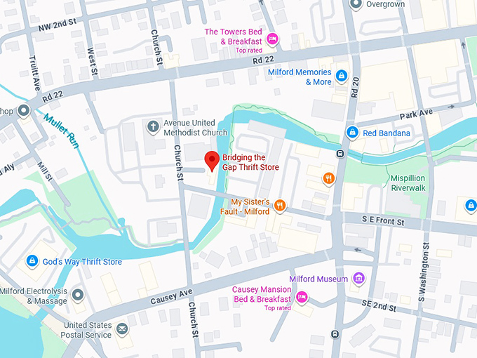 16. bridging the gap thrift store map