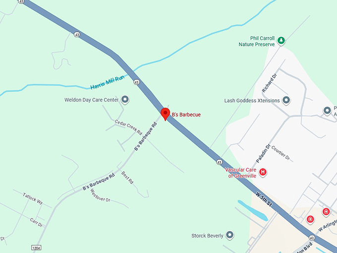 16. b's barbecue map