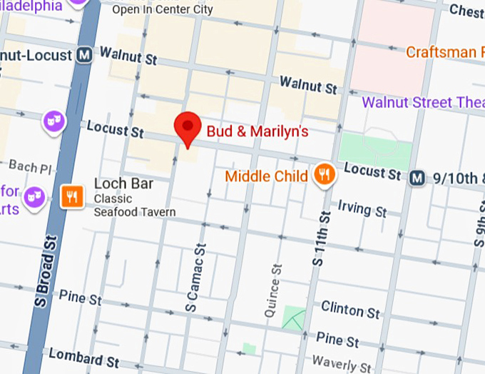 bud & marilyn’s diner (1234 locust st) map