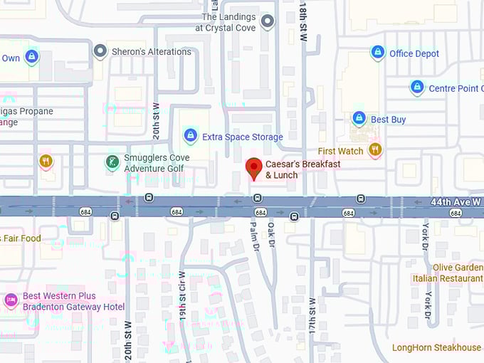 16. caesar's breakfast & lunch map